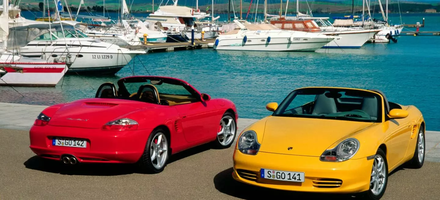 Porsche Boxster 986 rosso giallo