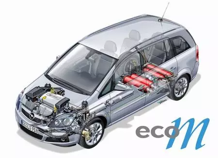 Opel Zafira ecoM, рух на прыродным газе