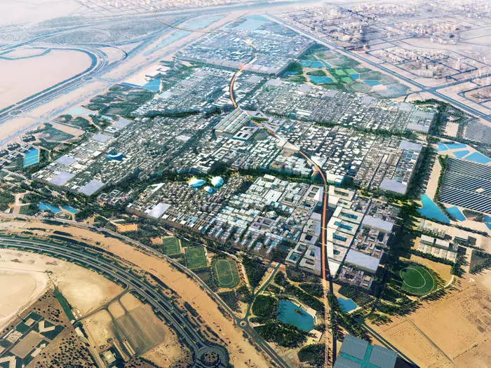 Artist Impression- Aerial View of Proposed Master plan of Masdar City (Eastern Orientation)