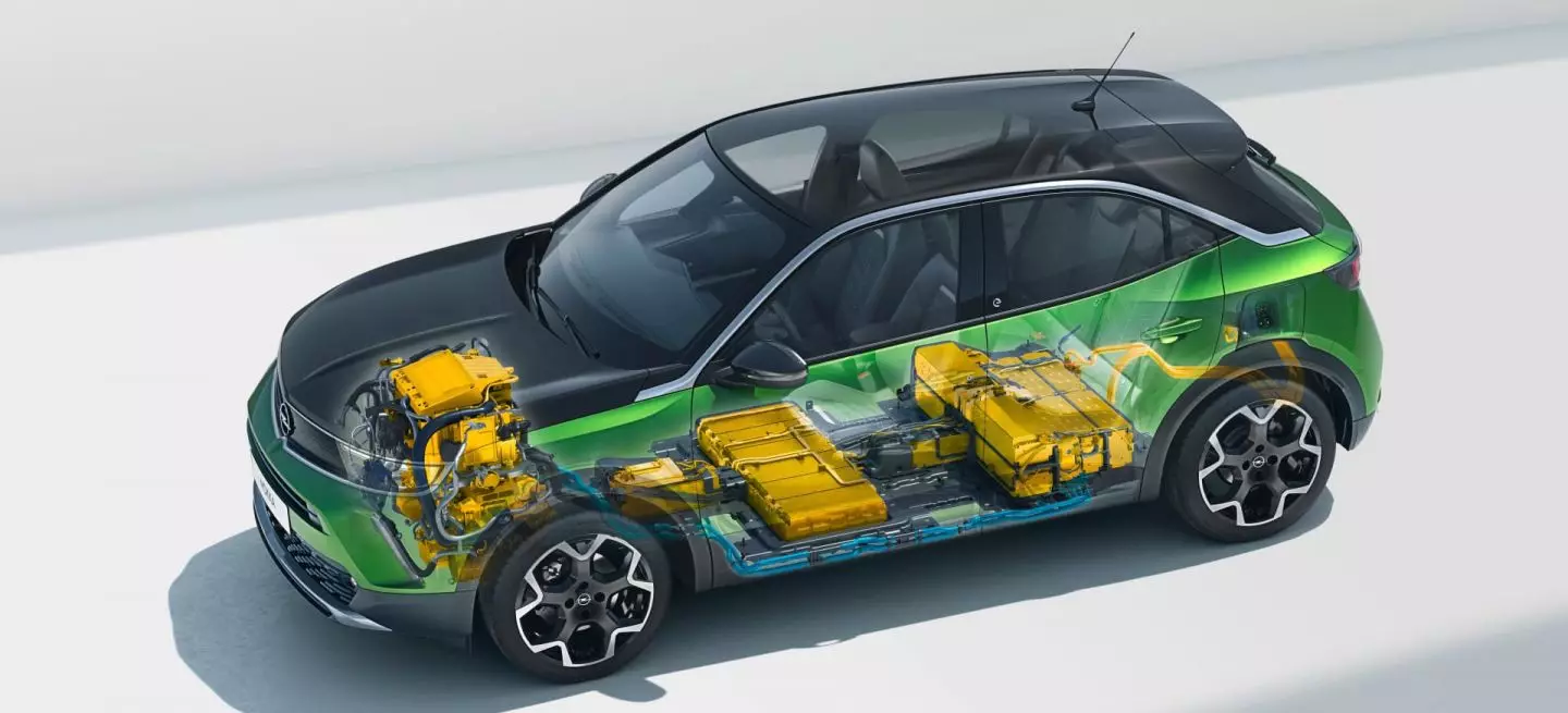 Elektriskā Mokka piedāvājuma 2021. gada aprīļa dzinēju akumulatoru shēma