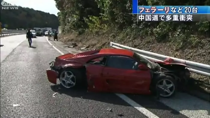 Ferrari-Unfall in Japan