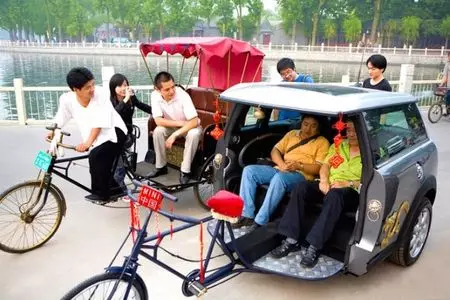 Mini Clubman, converted into a traditional rickshaw